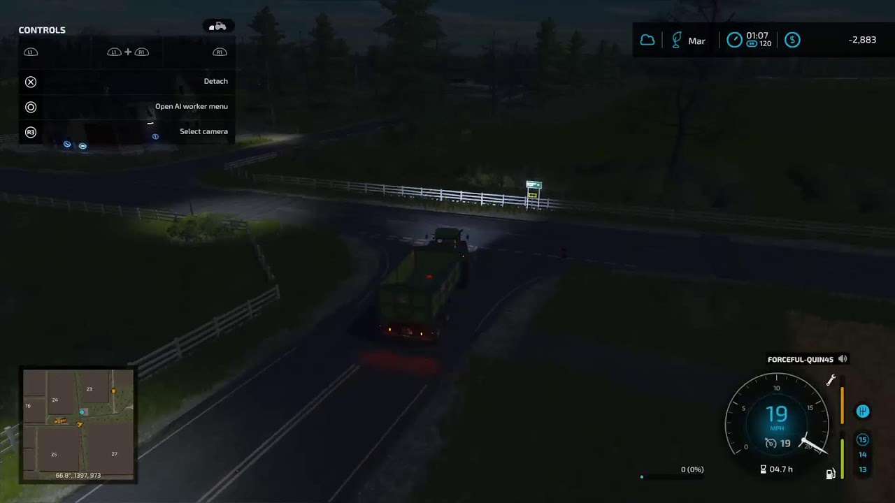 Coffee challenge FS22 flip field and cut tree 's - YouTube