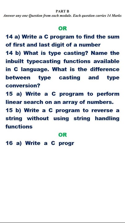 Est 102 Programming In C Ktu Previous University Exam Question Paper July 2021 Youtube