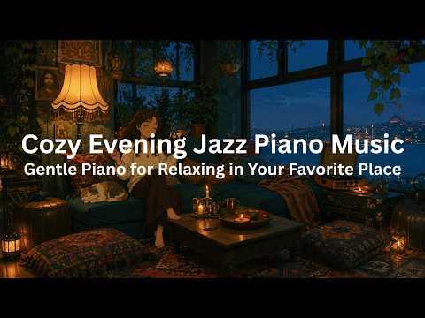 [No Ads] 8 Hours Cozy Evening Jazz Piano | Gentle Solo Piano for Relaxing in Your Favorite Place