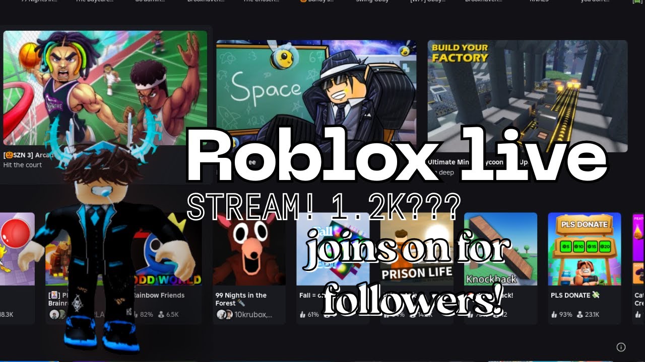 Roblox live stream- joins on for followers - YouTube