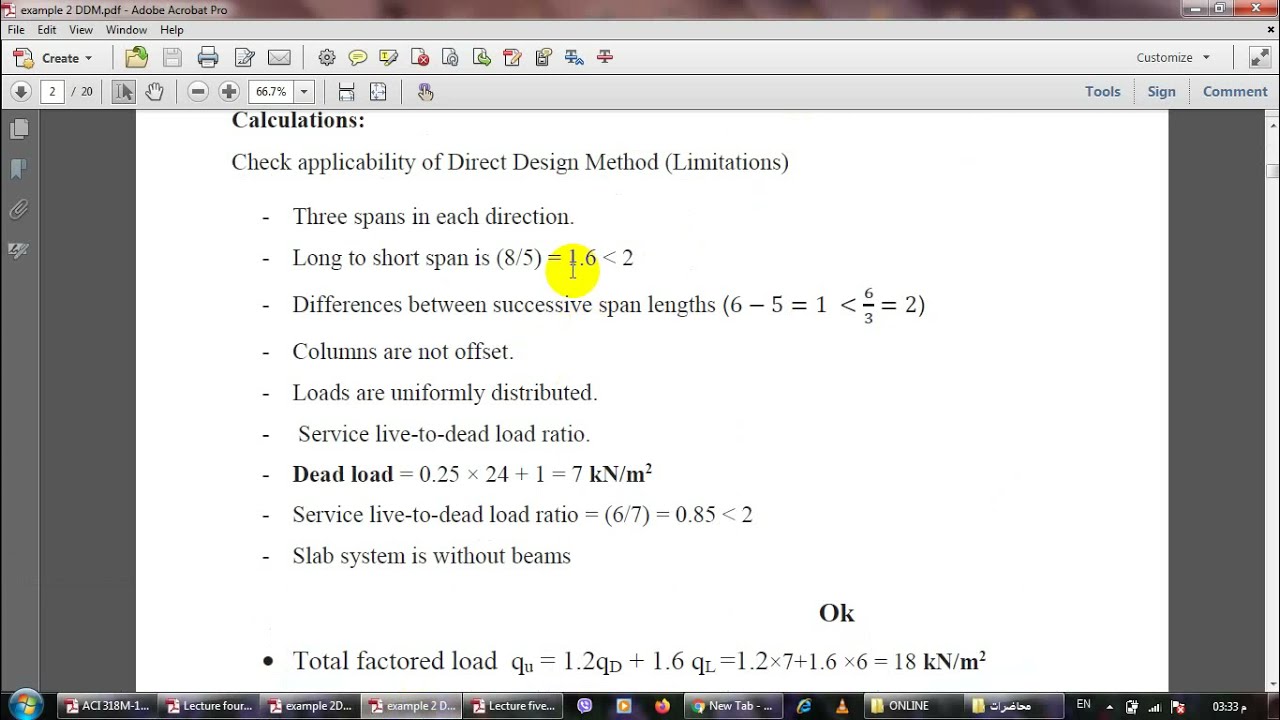 Example 2 about direct design method part 1 repeated - YouTube