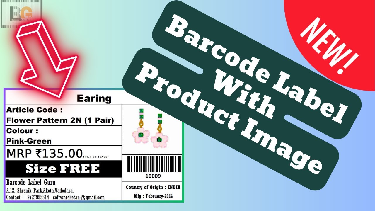 Barcode Label with Product Image in Label Printing Software - YouTube