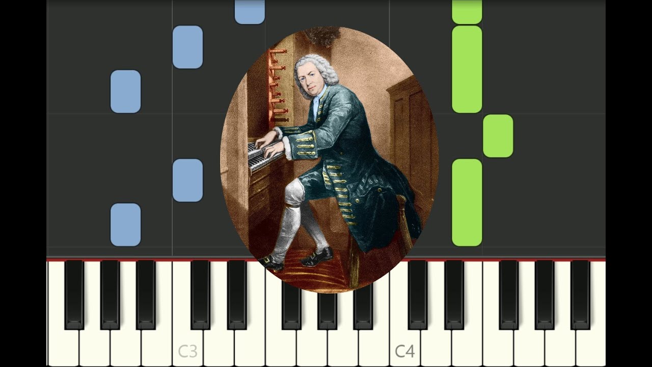 piano tutorial "BADINERIE" J-S Bach, classic BWV 1067, with free sheet ...
