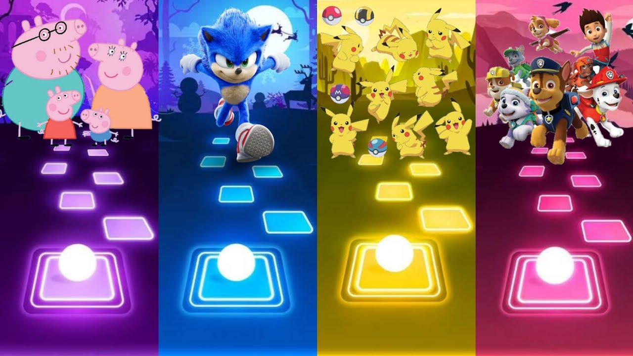 Peppa Pig Team VS Sonic Team VS Pikachu Team VS Paw Patrol Team - Tiles ...