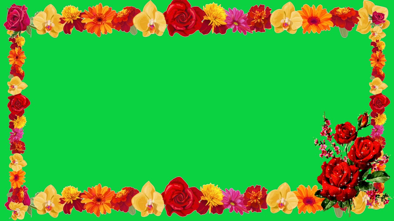 flowers green screen borders frames for photos and wedding videos ...