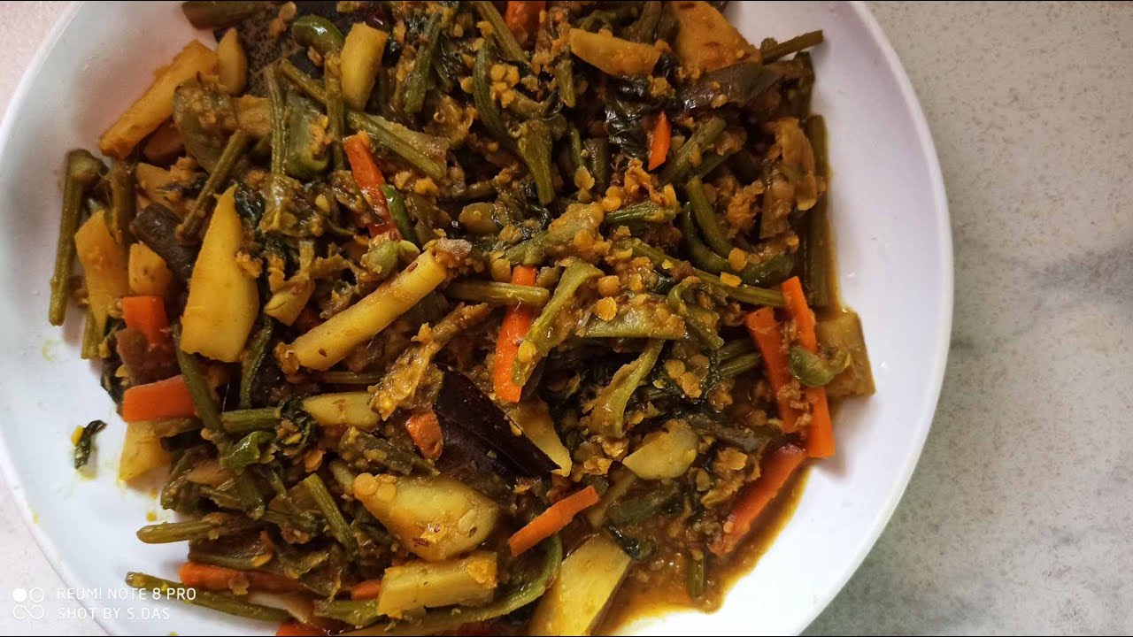 মসুর ডাল দিয়ে পাঁচ মিশালি সুস্বাদু সবজি রান্না।। मसूर दाल के साथ सब्जी ...