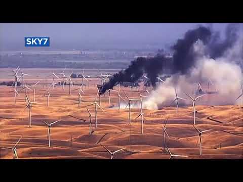 windmill caught on fire in Solano County - YouTube