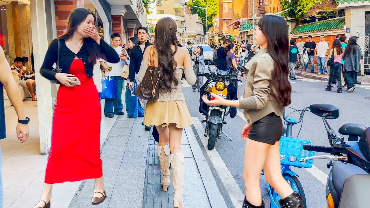误入美女街太香了 探索广州网红打卡点 China walk Pretty Girls everywhere 4K HDR - YouTube