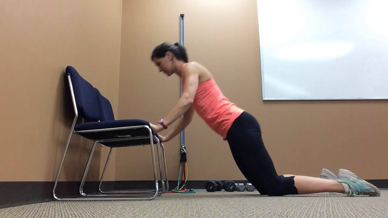 Elevated knee push ups - YouTube