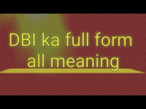 DBI ka full form - YouTube