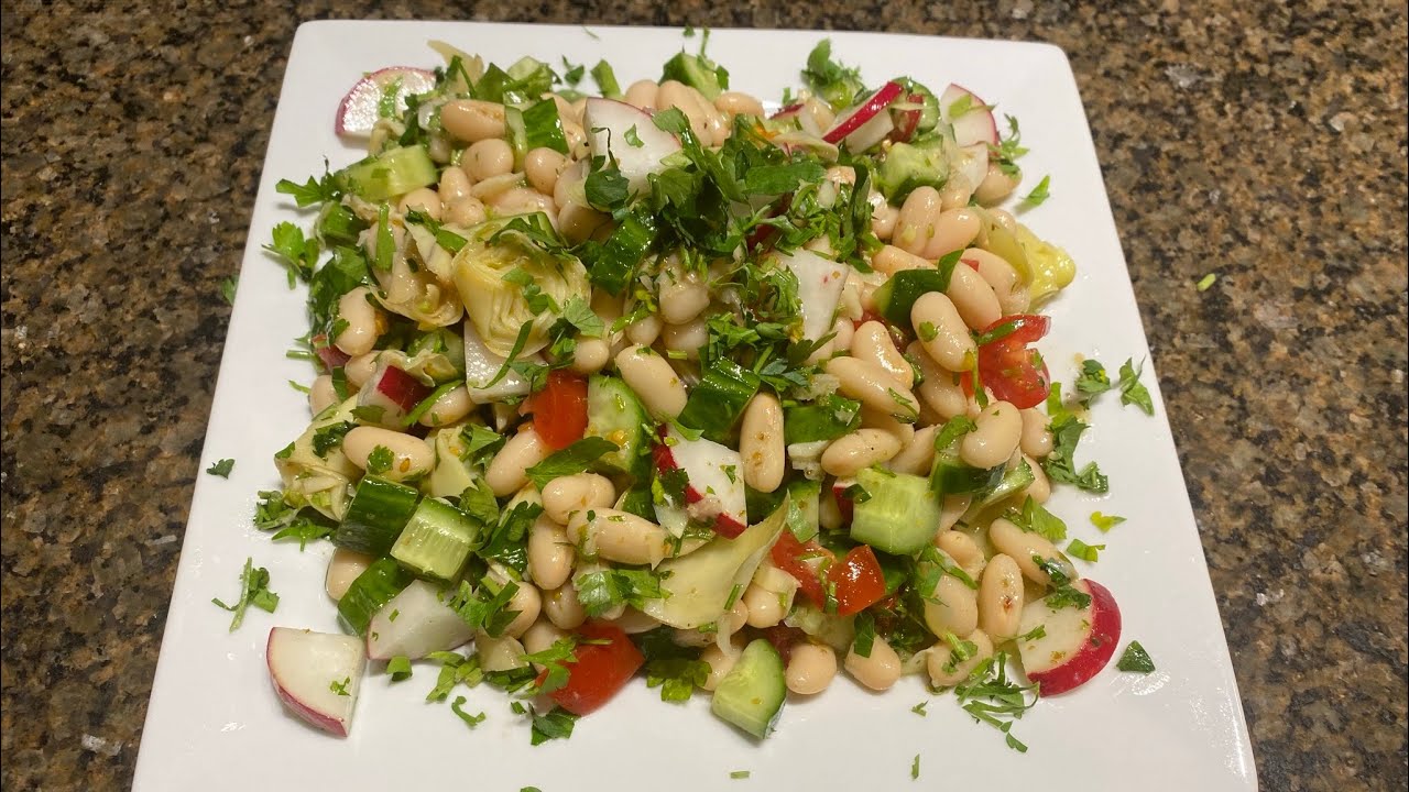 Cannellini Bean Salad - with Lebanese Dressing - YouTube