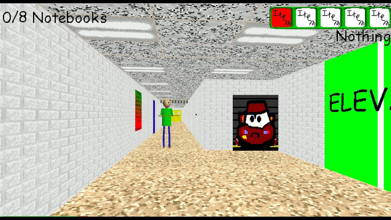 Messing with Baldi Lighting Mcqueen - YouTube