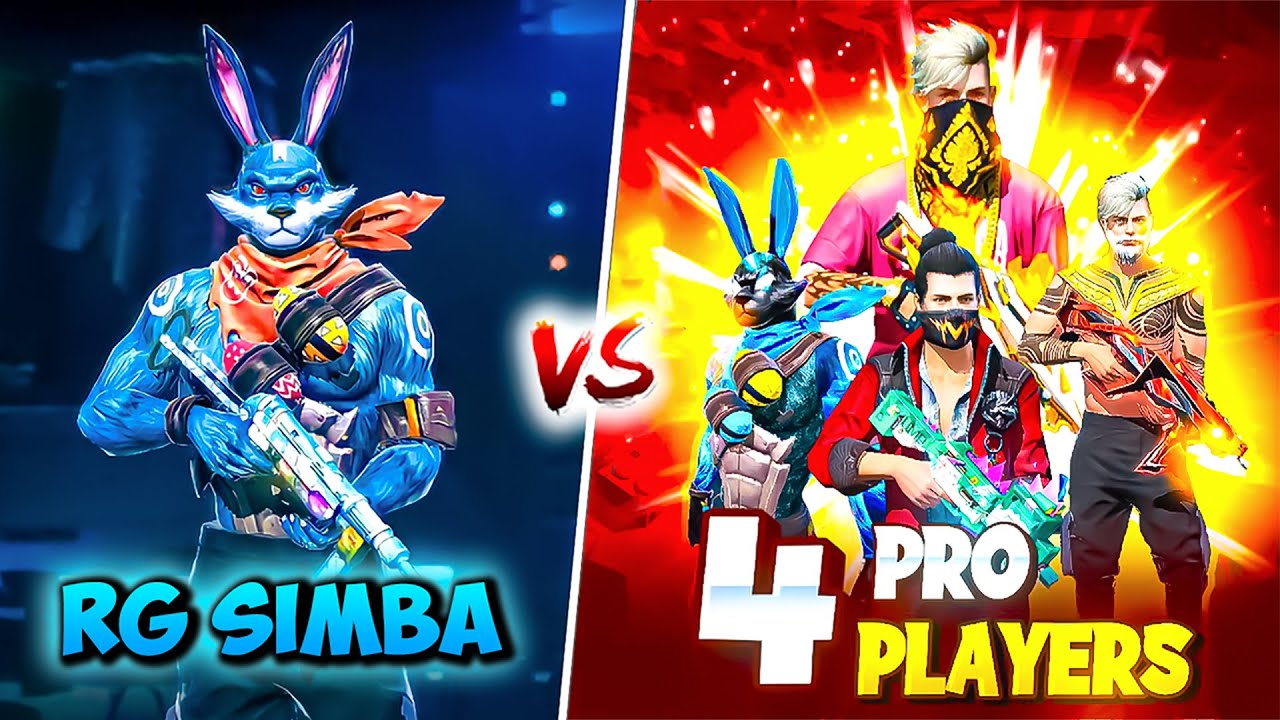 Rg Simba vs 4 Random Pro Players 🔥 | Op 1 vs 4 Clash Squad Gameplay 😱 ...