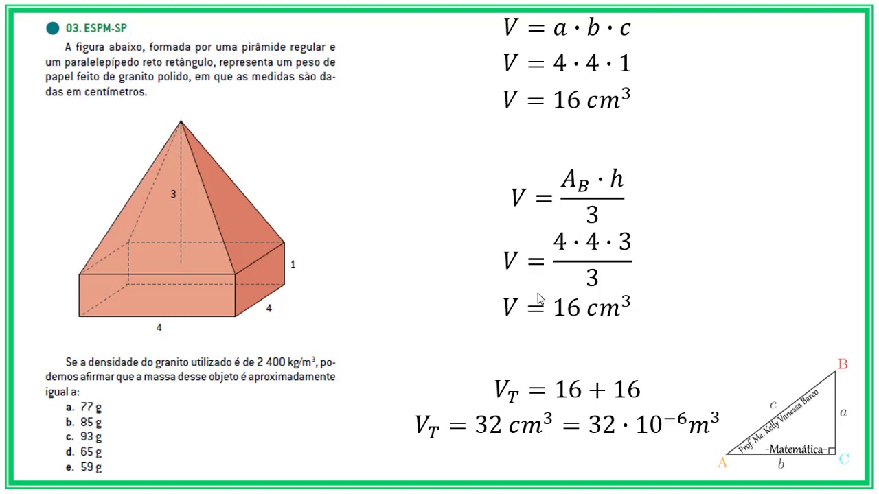 Volume Da Pirâmide Exercícios Resolvidos - FDPLEARN