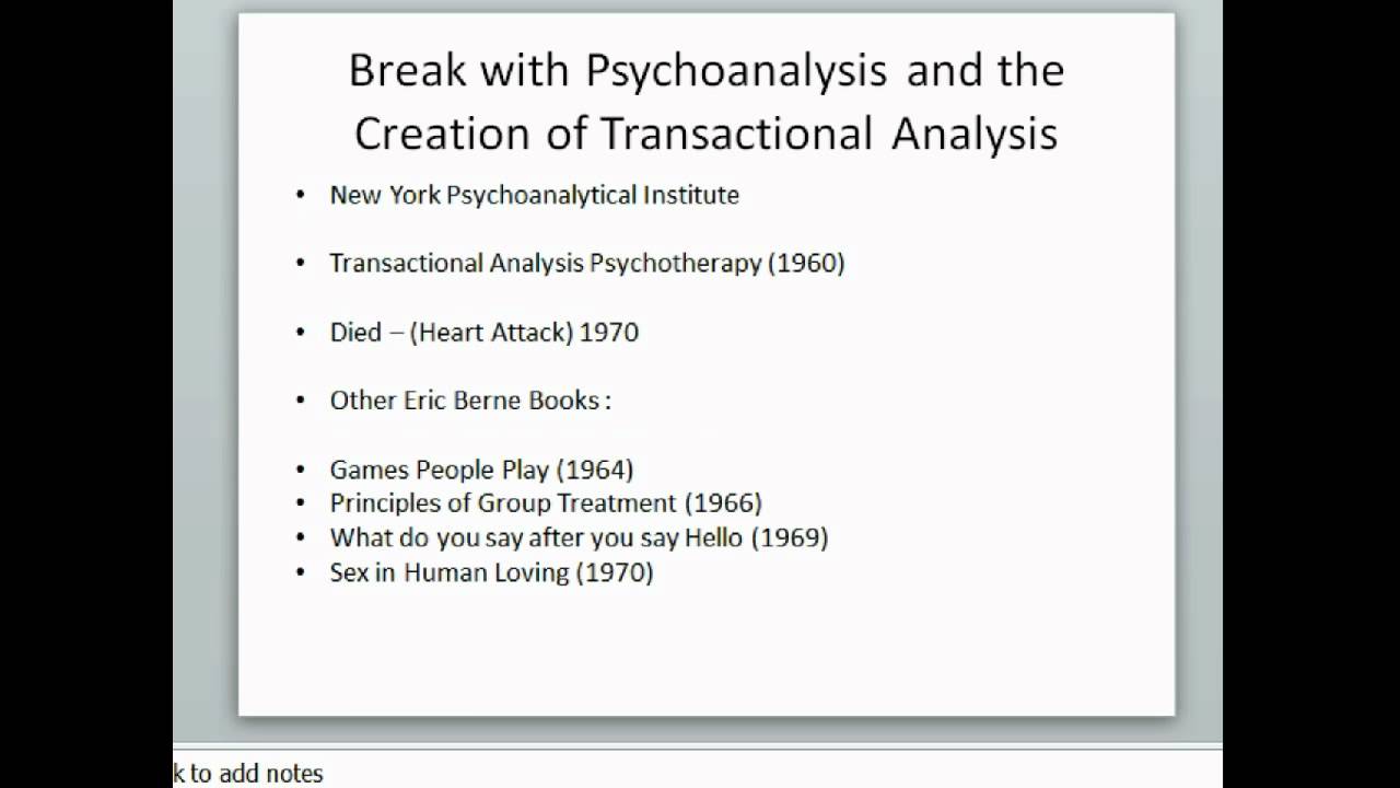 ERIC BERNE Transactional Analysis 1910 - 1970 - YouTube