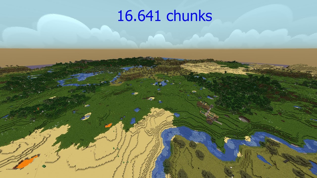 Loading 16.641 chunks in one video LUDICROUS 64 Render Distance ...