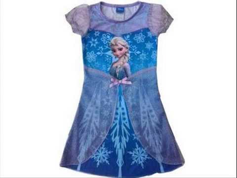 Generic Disney Frozen Dress Princess Elsa Girls Dress Costume Skirt Nightgown Pajama