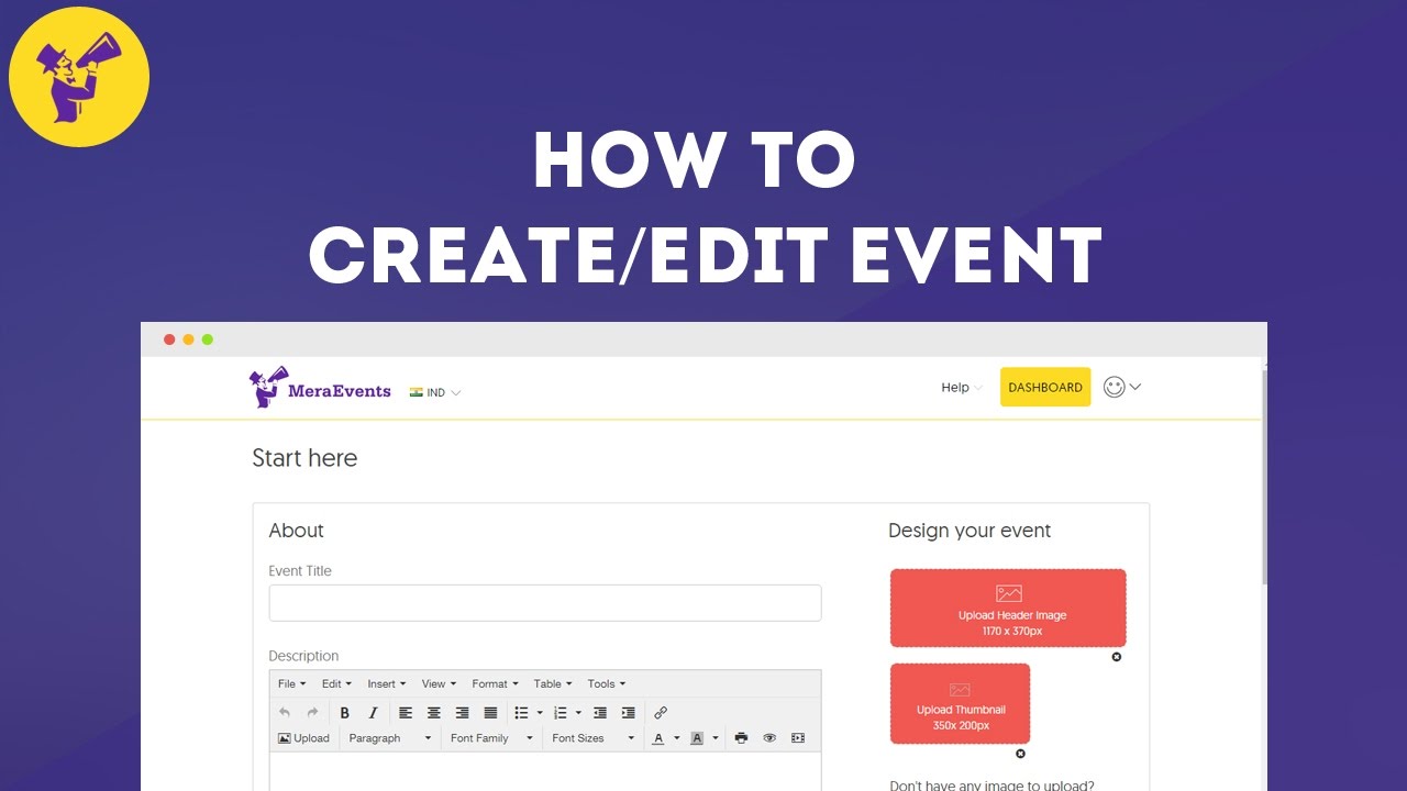 MeraEvents Create/Edit Event - YouTube