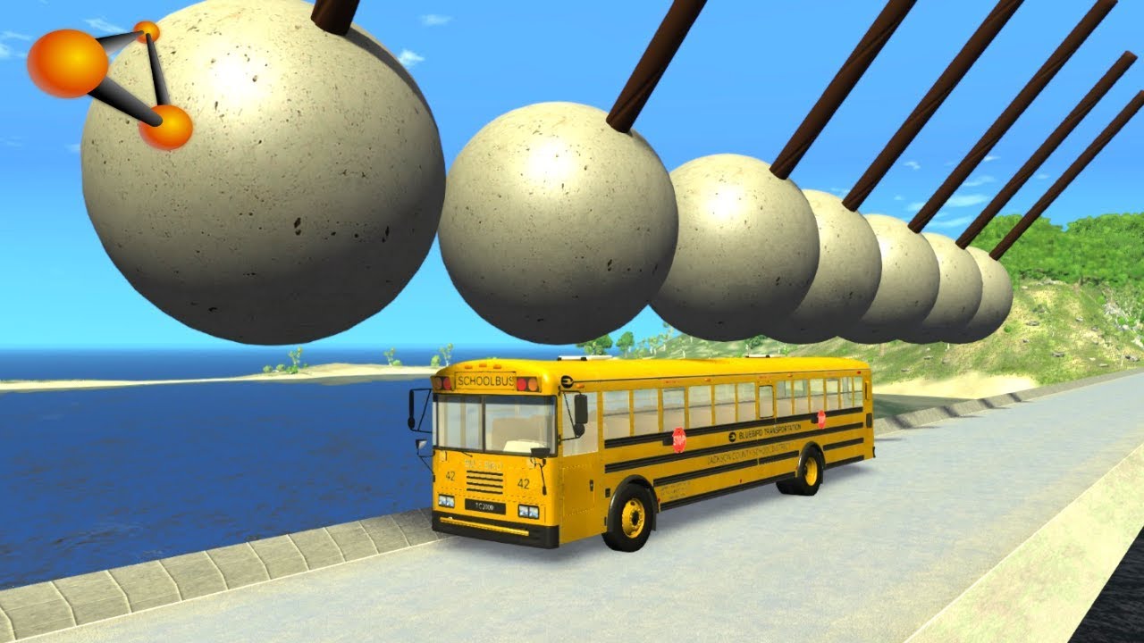BeamNG.drive - Giant Concrete Balls Against Cars - YouTube