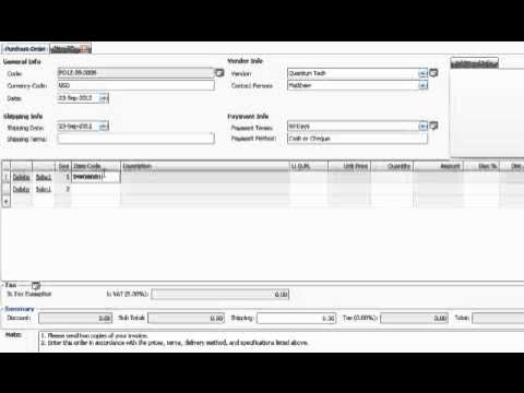 How to create purchase order in Xin Inventory - YouTube