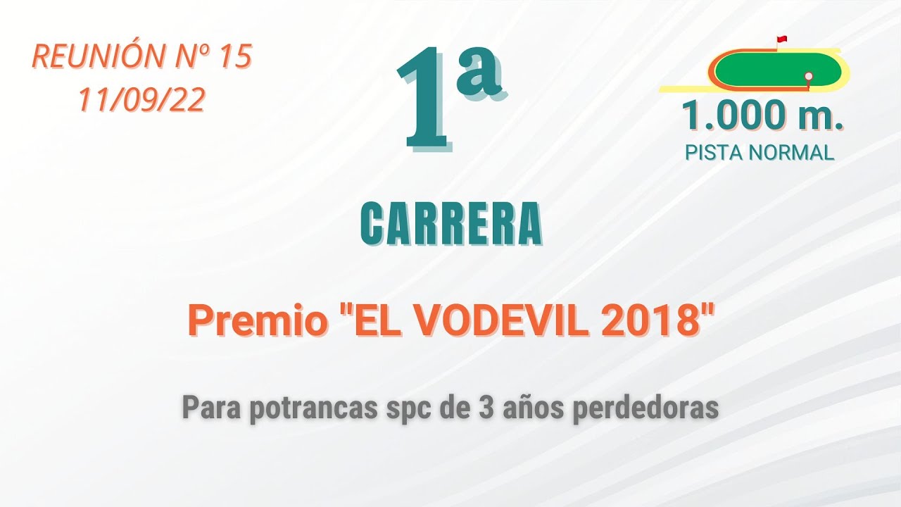 1ra Carrera - Premio "EL VODEVIL 2018" - 1000 metros - YouTube