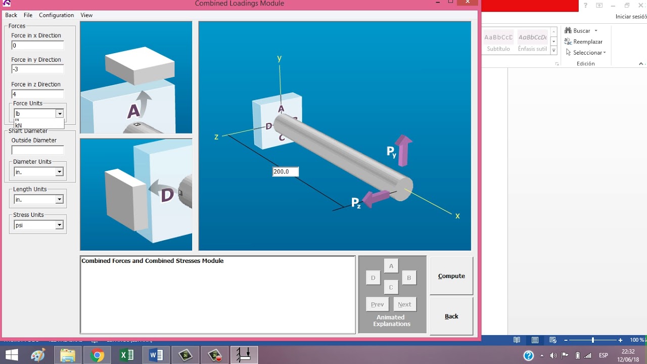 CARGAS COMBINADAS CON MDsolids - YouTube