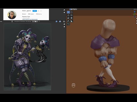 WWS3D  sculpting in Blender 3.4–.Live sculpting  from 2d art part 1.