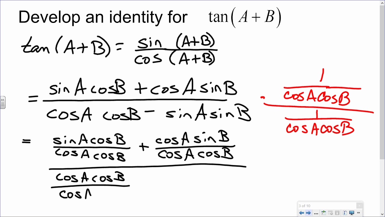 Saxon Advanced Math Lesson 87 More Trig Identities - YouTube