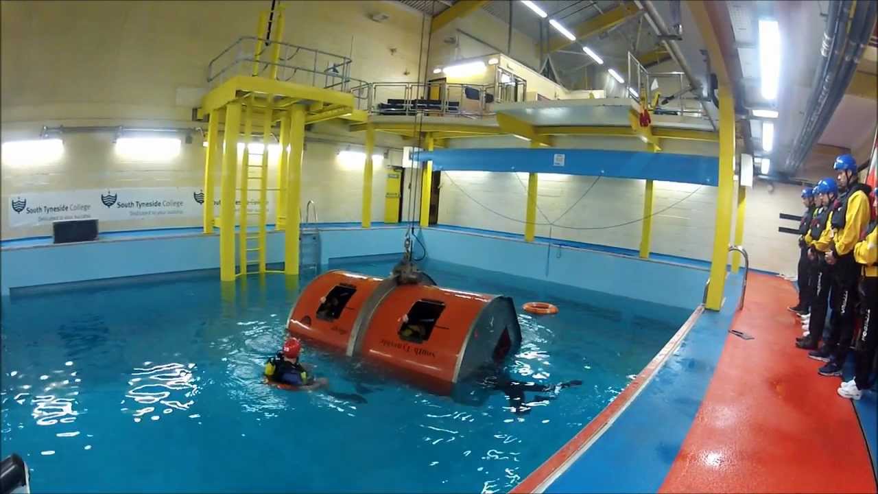 Offshore survival training south shields - YouTube