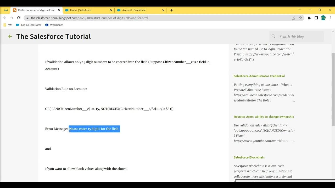 Restrict number of digits allowed for a field #inSalesforce - YouTube