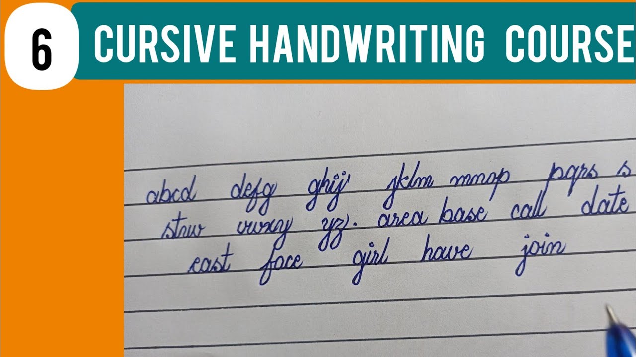 Cursive handwriting course | lesson 6 | how to write english ...