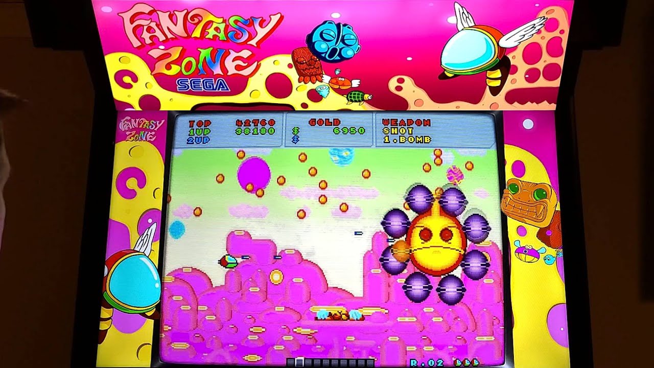 Fantasy Zone Arcade Cabinet MAME Gameplay w/ Hypermarquee - YouTube