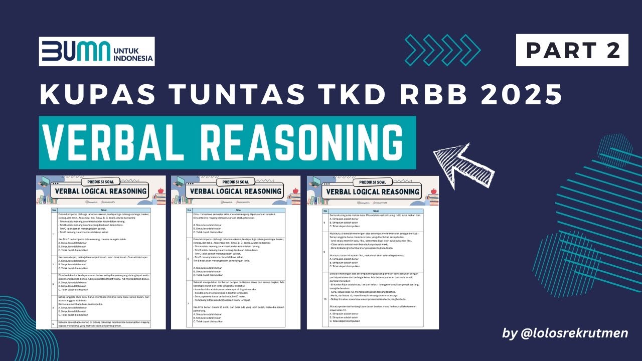 Pembahasan Lengkap Soal Tes Verbal Logical Reasoning | TKD RBB BUMN ...