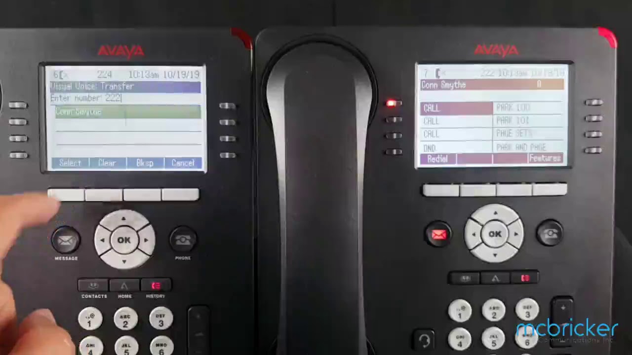 Call Transfer to Voicemail 9508 9608 Avaya IPOffice McBricker - YouTube