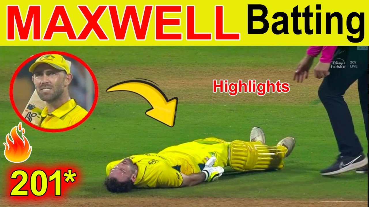 Glenn Maxwell Batting today | Glenn Maxwell 201 runs | AUS vs AFG CWC ...