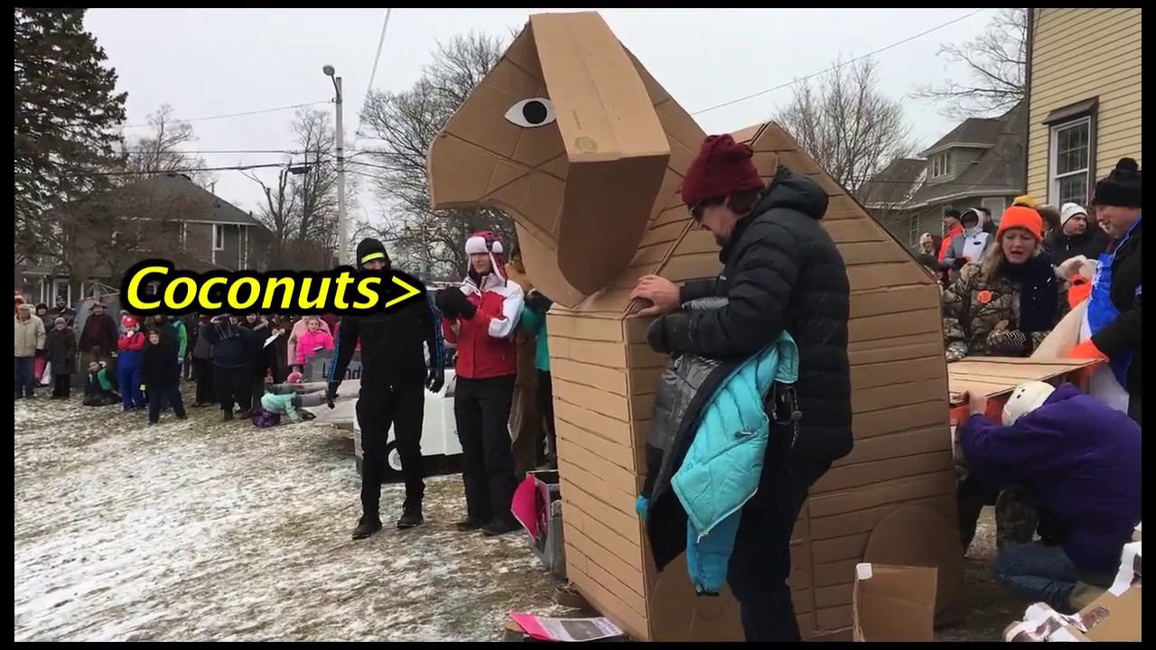 The Trojan Rabbit Cardboard Sled Disaster - YouTube