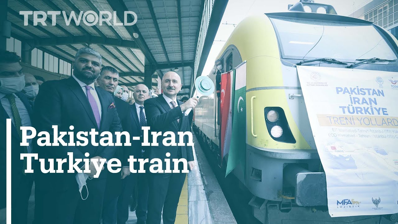 Train linking Pakistan, Iran, and Turkiye has arrived in Ankara - YouTube