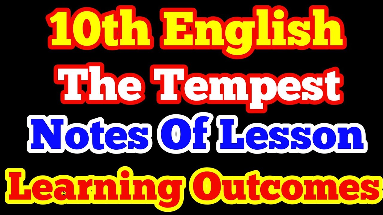 The Tempest Notes of lesson 10th English lesson plan The Tempest mind ...