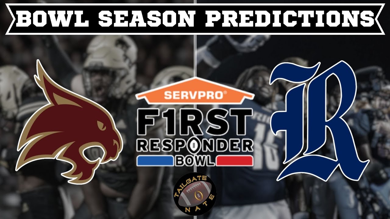 Texas State vs Rice | First Responder Bowl Game Prediction | 2023 ...