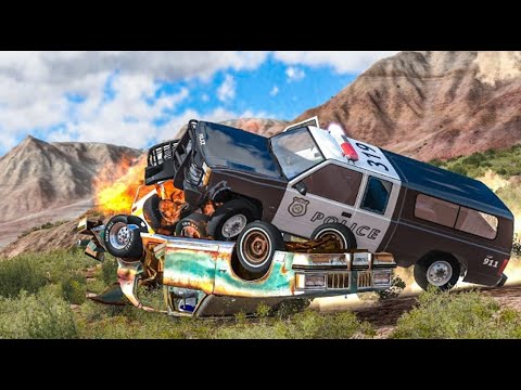 I used the JUNKIEST cars to escape the POLICE!!-BEAMNG.DRIVE - YouTube