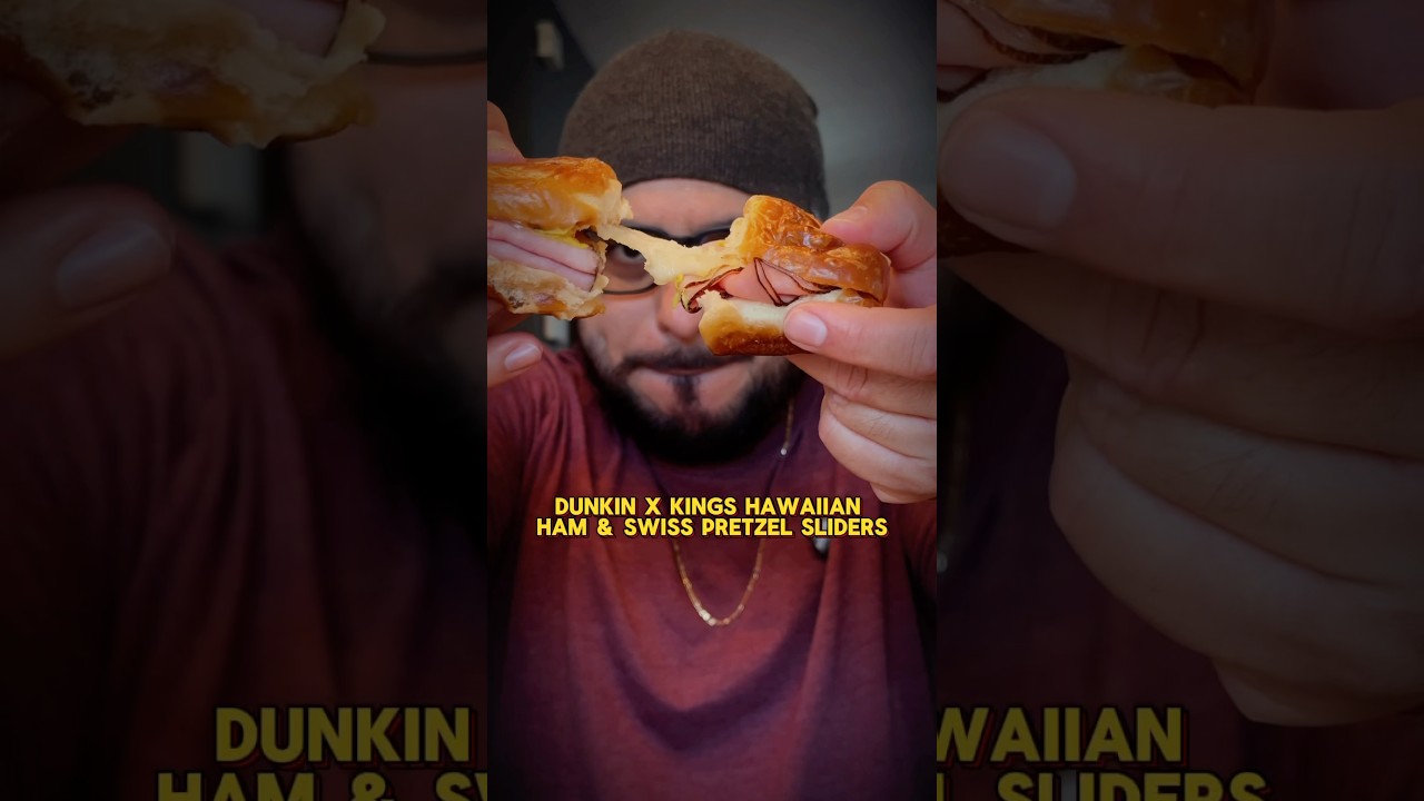 Dunkin x Kings Hawaiian Ham & Swiss Pretzel Sliders - YouTube