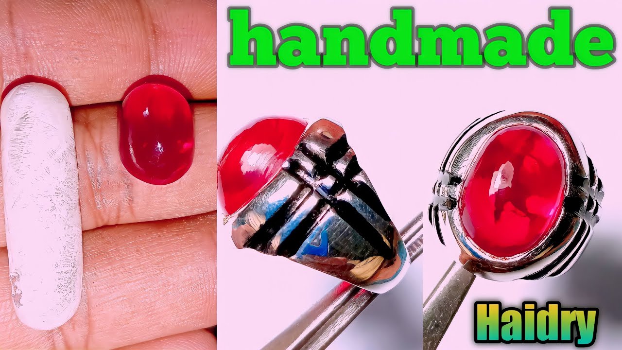 handmade 21k silver ring original irani yaaqoot 9 grams - YouTube