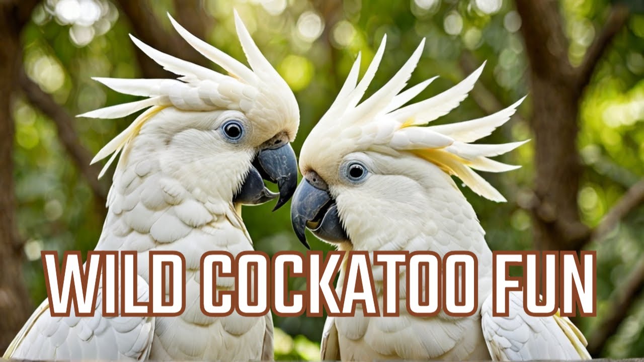 Wild White Cockatoo Playing With One Another - YouTube