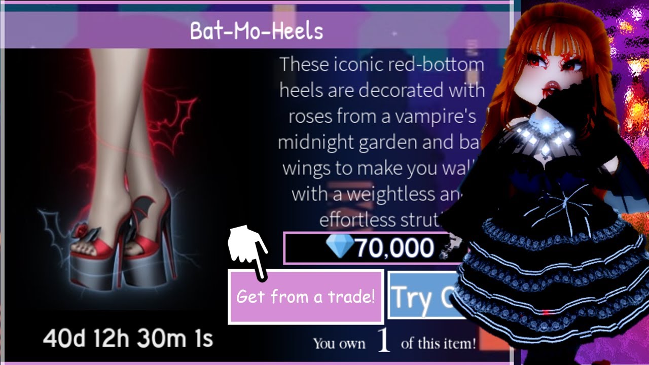 Traded For The *NEW REWORKED* Bat-Mo Heels👠🦇|| Roblox || Royalloween ...