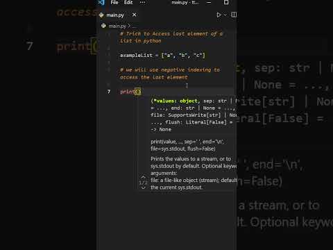 Negative indexing in python - YouTube
