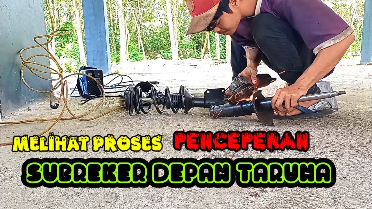 proses penceperan subreker depan mobil taruna - YouTube