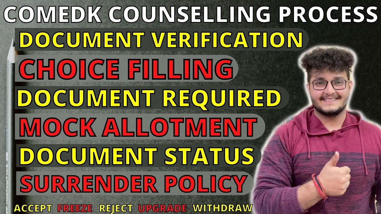 COMEDK COUNSELLING PROCESS | CHOICE FILLING | DOC VERIFICATION | MOCK ...