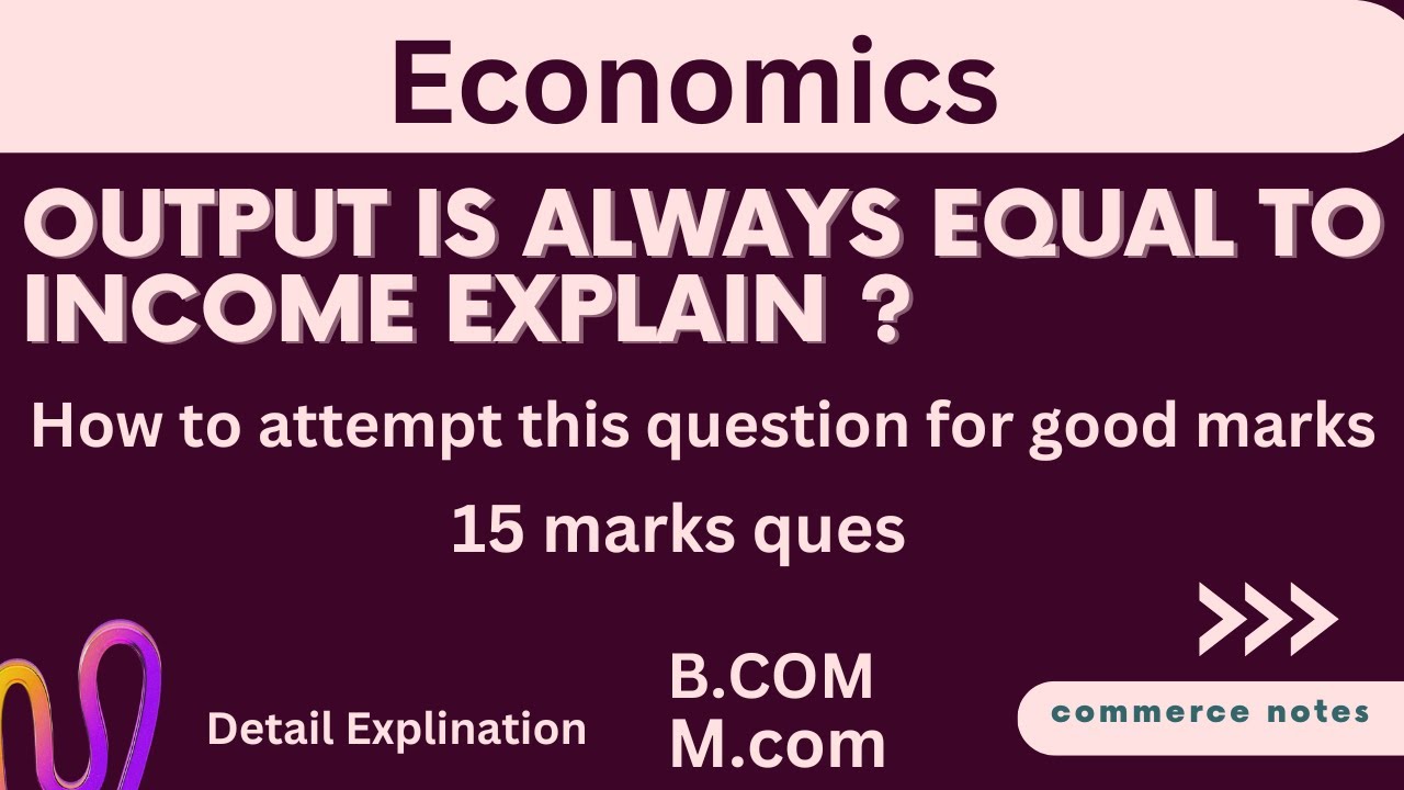 Output is always equal to income explained in detail | economics. | B ...