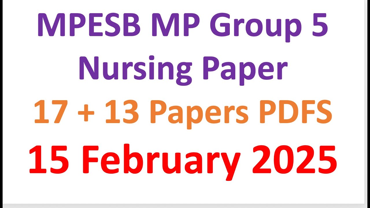 Group 5 Solved paper for 2025 MPESB Group 5 Paper New Update 2025 -2026 ...