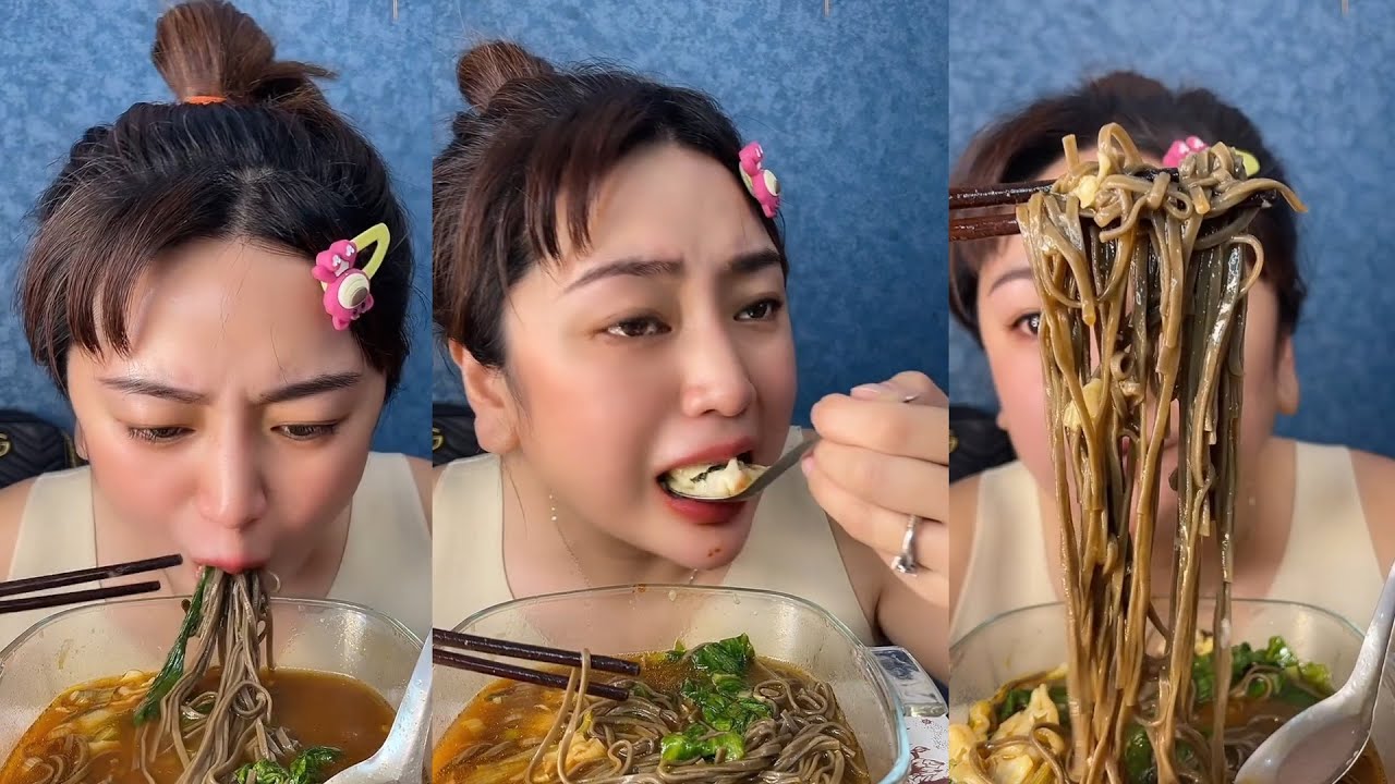 MUKBANG ASMR Eating Delicious Black Noodles | Mukbang Eating Show - YouTube
